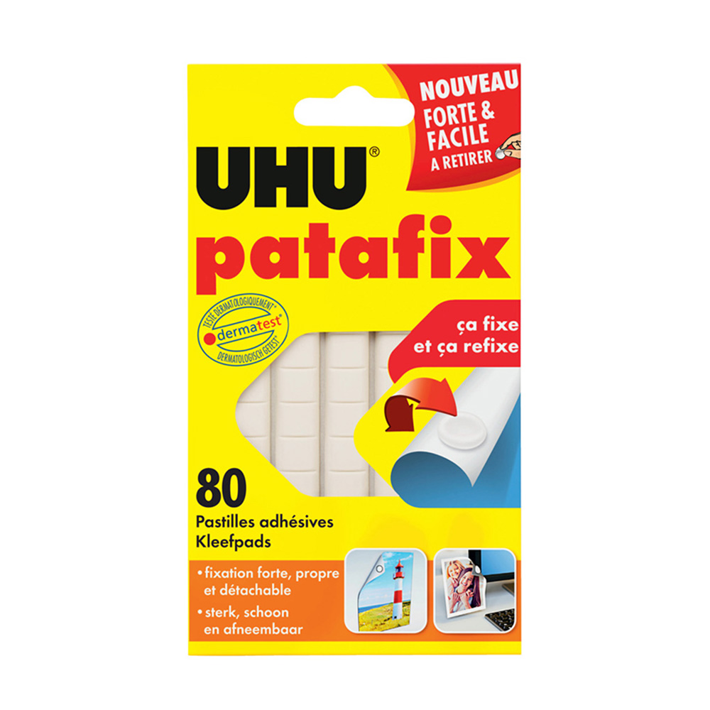 Patafix UHU 80 pastilles Repositionnables à volonté : Chez Rentreediscount Fournitures scolaires
